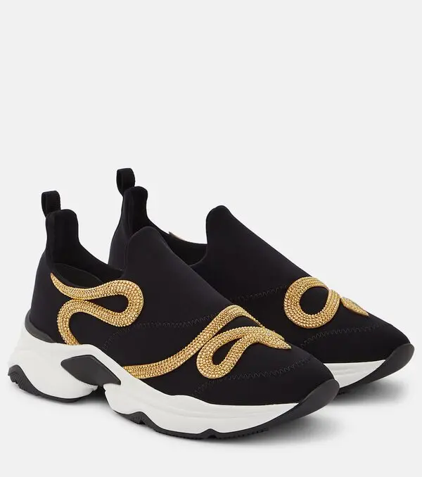 Rene Caovilla Morgana Embellished Sneakers - Multicoloured
