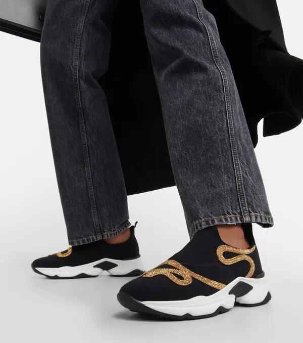 Rene Caovilla Morgana Embellished Sneakers - Multicoloured
