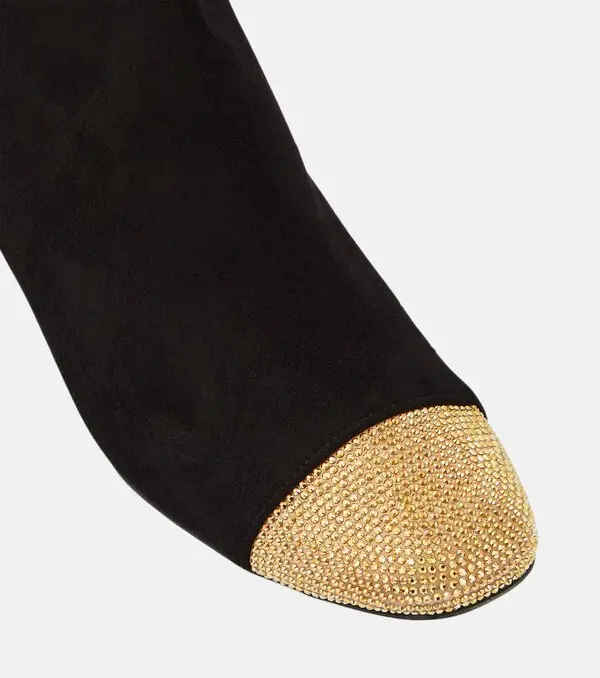 Rene Caovilla Embellished Suede Ankle Boots - Multicoloured
