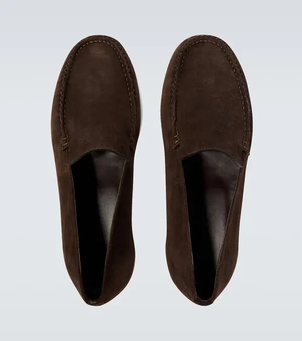 Manolo Blahnik Monaco Suede Loafers - Brown