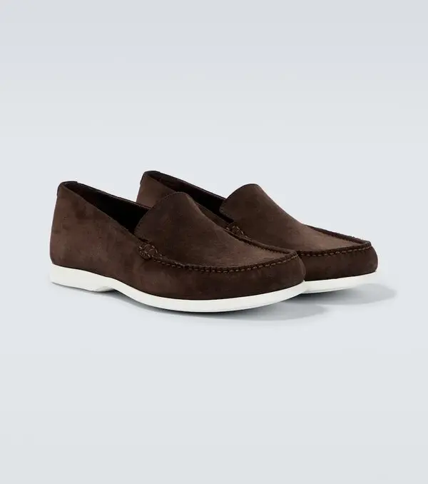 Manolo Blahnik Monaco Suede Loafers - Brown