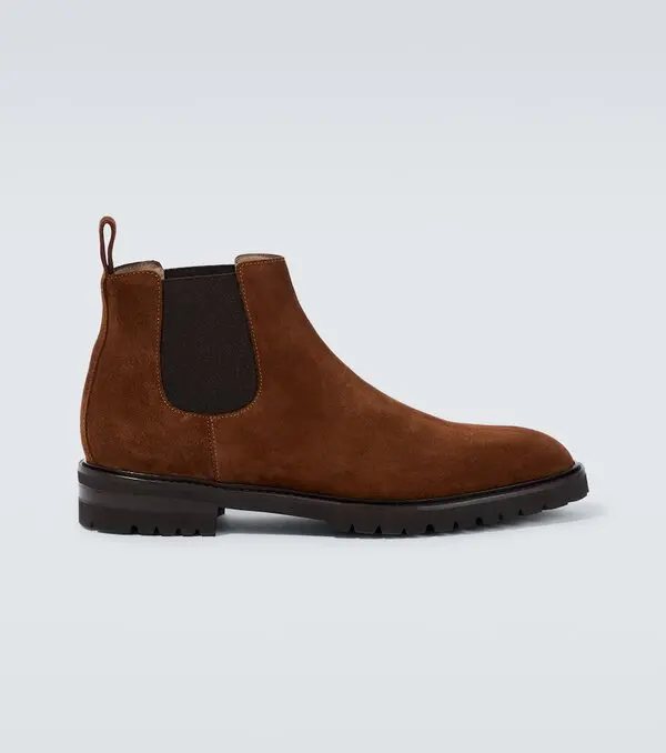 Manolo Blahnik Brompton Suede Chelsea Boots