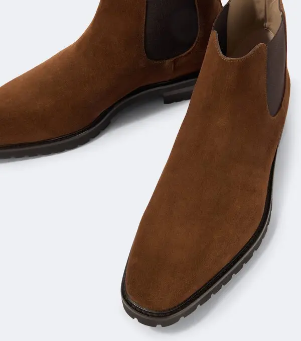 Manolo Blahnik Brompton Suede Chelsea Boots