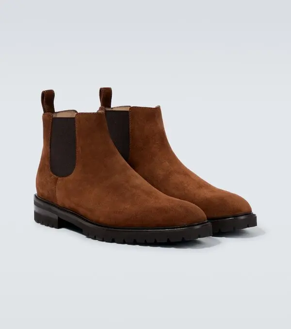 Manolo Blahnik Brompton Suede Chelsea Boots