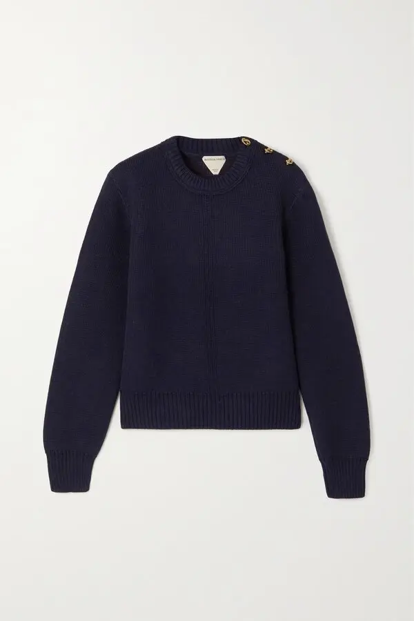 Bottega Veneta Ribbed-knit Wool Sweater - Blue