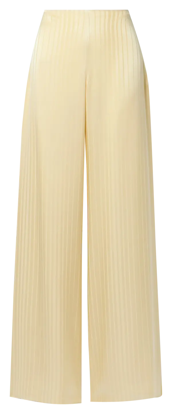 Loro Piana Dresden Silk-satin Jacquard Wide-leg Pants - Yellow