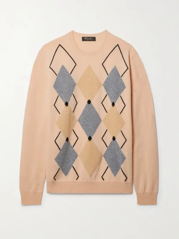Loro Piana Lower Hutt Argyle Cashmere Sweater - Multi