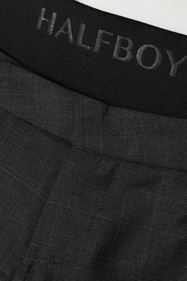 HALFBOY Layered Jacquard-trimmed Checked Wool Flared Pants