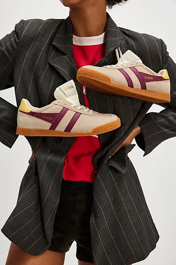 Gola Elan Suede Sneakers - Bone/cerise/pollen
