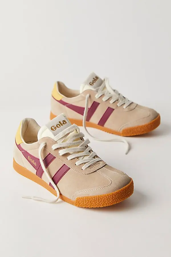 Gola Elan Suede Sneakers - Bone/cerise/pollen