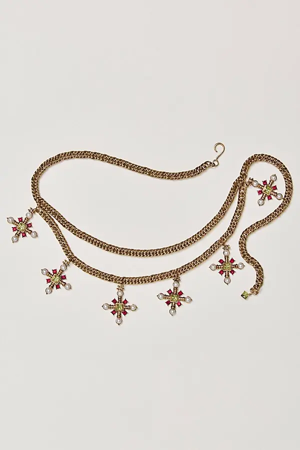 Free People Renaissance Chain Belt - Bejeweled