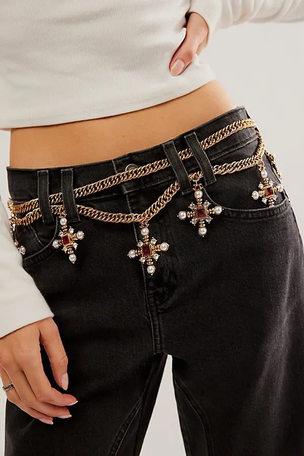 Free People Renaissance Chain Belt - Holy Grail