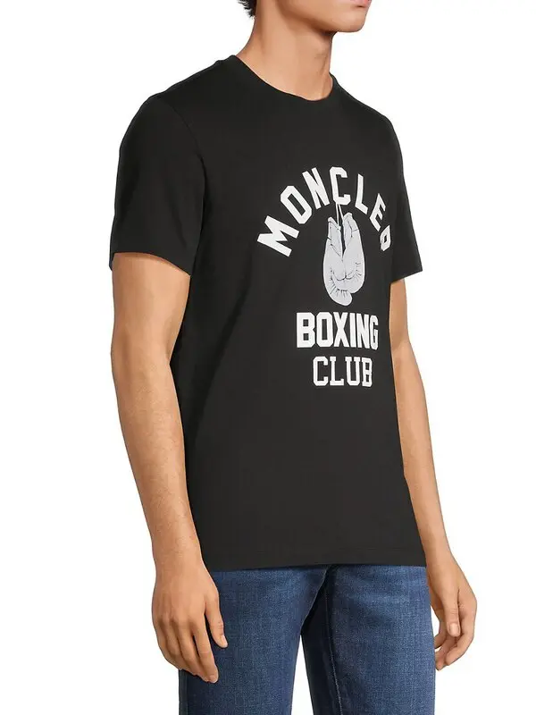 MONCLER ボクシングクラブ Tシャツ MONCLER ボクシングクラブ プリントTシャツ ロゴパッチ付