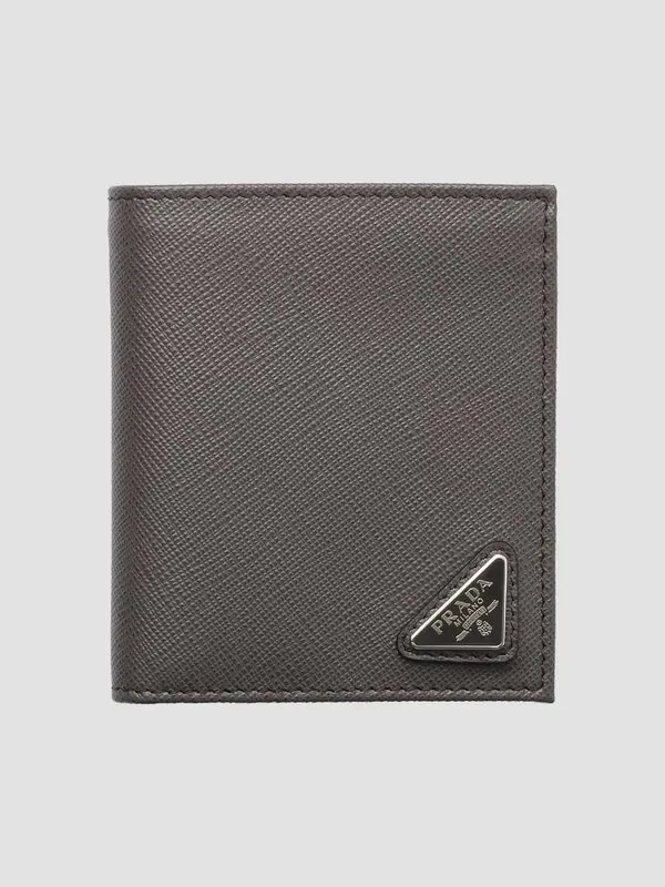 Prada Saffiano Leather Wallet - Grey