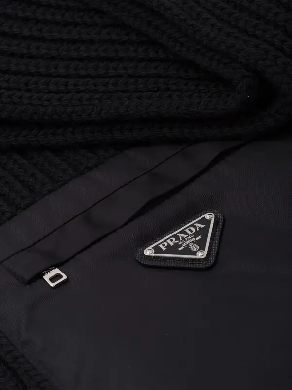 Prada Re-nylon Gabardine And Wool Scarf