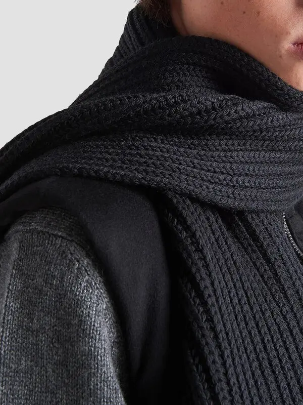 Prada Re-nylon Gabardine And Wool Scarf