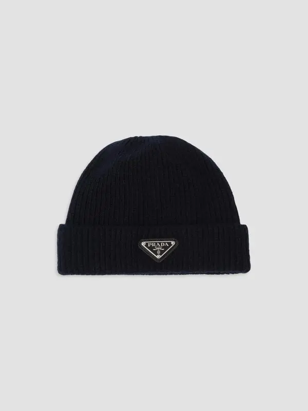 Prada Wool And Cashmere Beanie - Blue