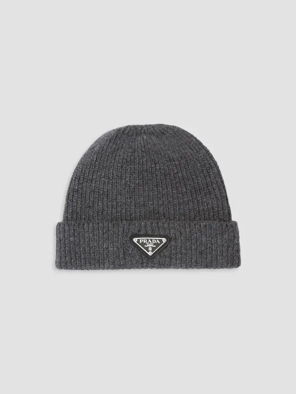 Prada Wool And Cashmere Beanie - Grey