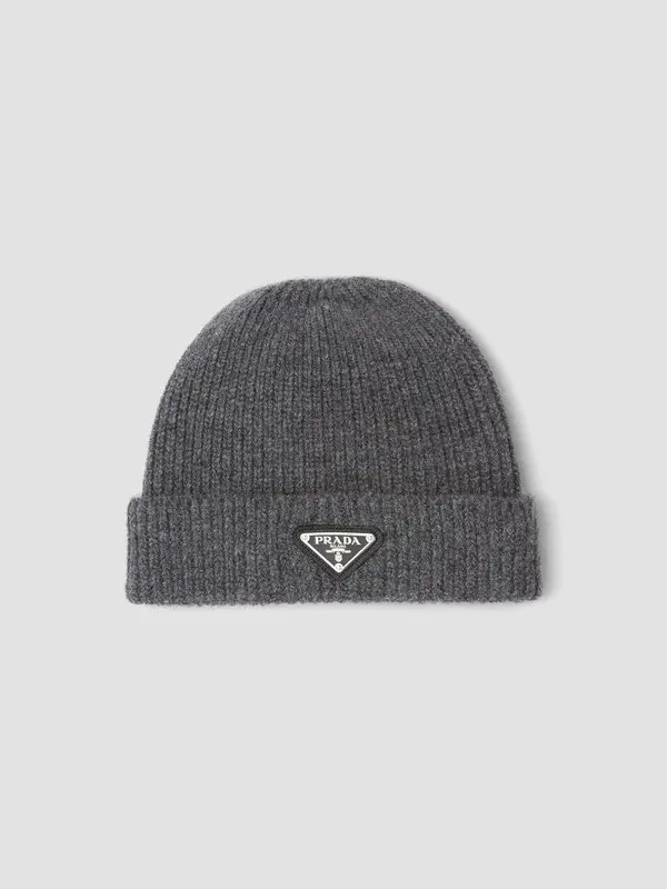 Prada Wool And Cashmere Beanie - Grey
