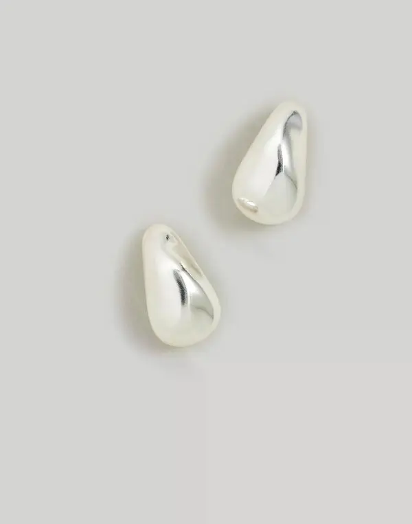 Madewell Sculptural Droplet Earrings - Light Silver Ox