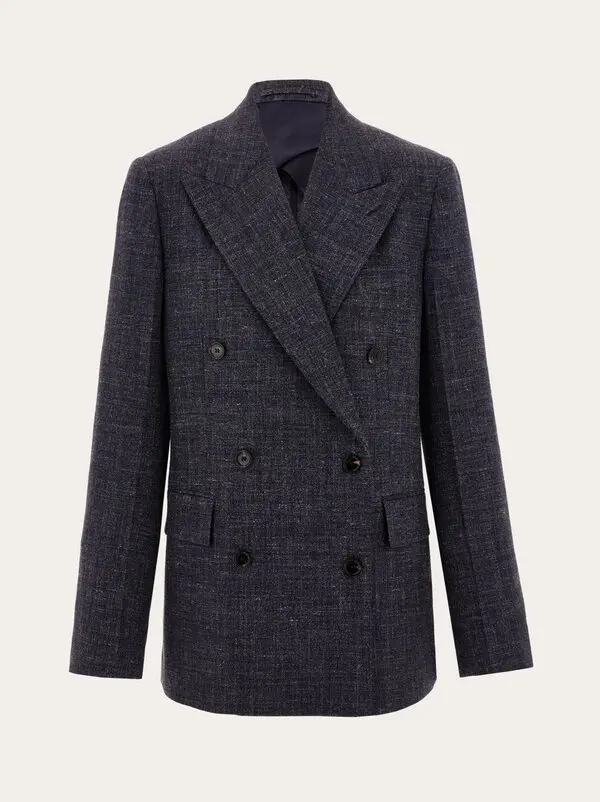 FERRAGAMO Double-breasted Blazer - Blue
