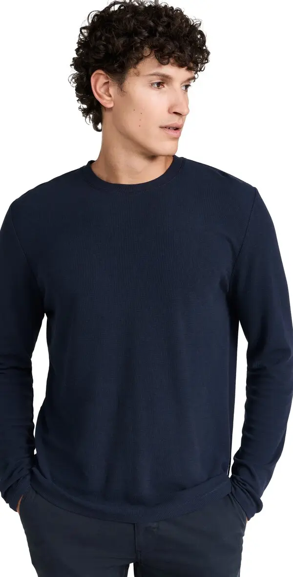 Nn07 Clive Waffle Knit Tee - Navy Blue