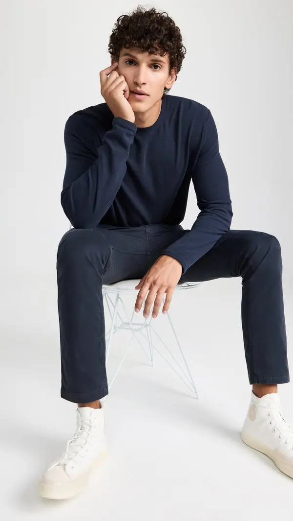 Nn07 Clive Waffle Knit Tee - Navy Blue