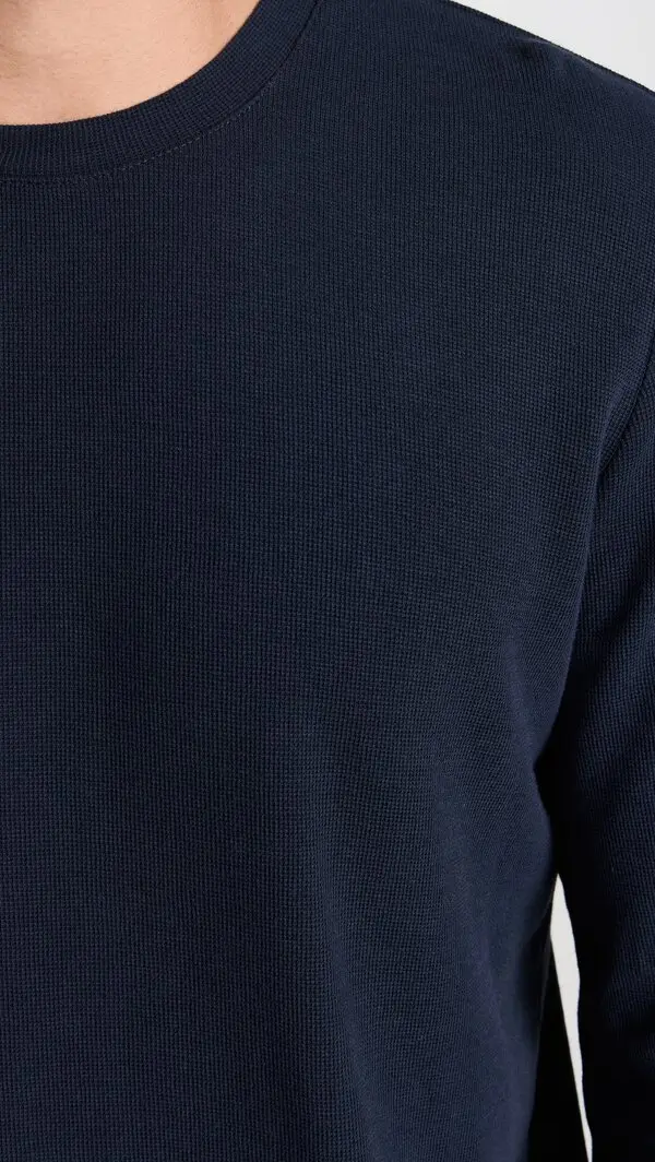 Nn07 Clive Waffle Knit Tee - Navy Blue