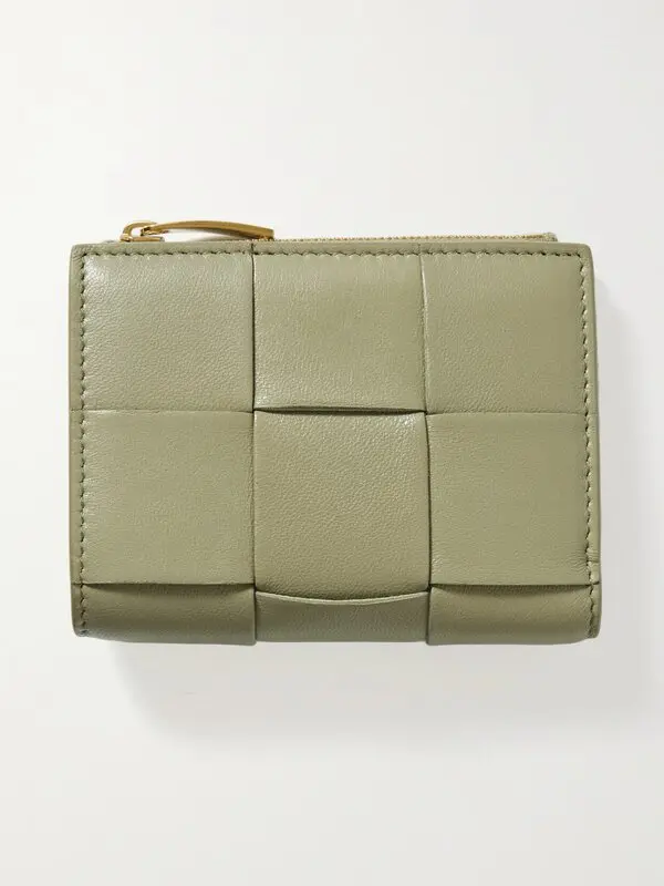Bottega Veneta Cassette Intrecciato Leather Wallet - Green