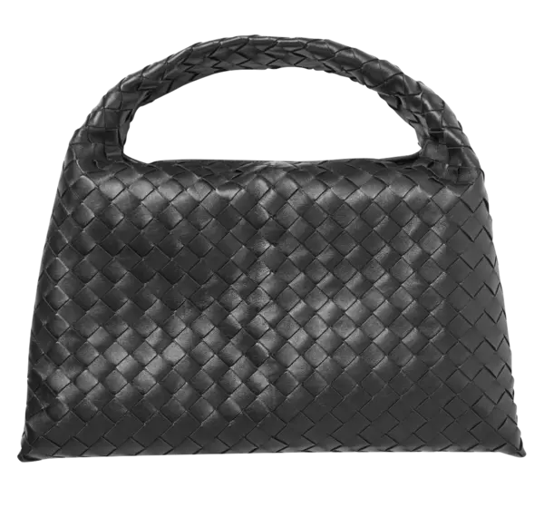Bottega Veneta Hop Intrecciato Leather Tote - Black