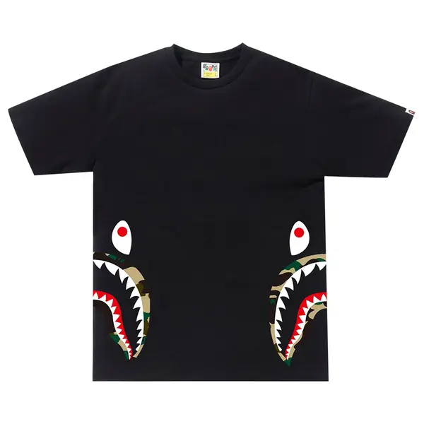 A BATHING APE 1st Camo Side Shark Tee - Black