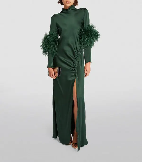green emerald velvet dress Perfect Outlook Kelly Green Eyelet Maxi Dress main image 1