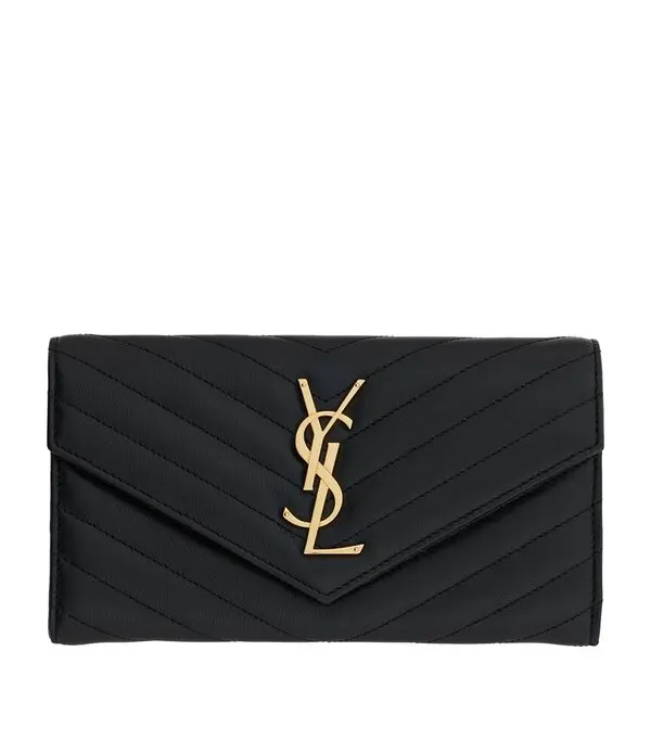 Saint Laurent Large Cassandre Matelassé Envelope Wallet
