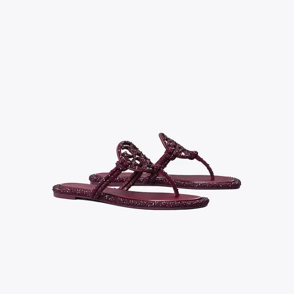 Tory Burch Miller Pavé Knotted Sandal - Merlot