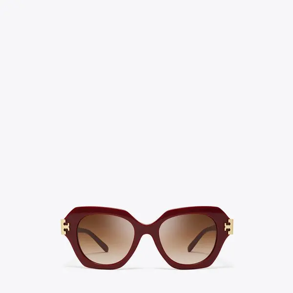 Tory Burch Eleanor Cat-eye Sunglasses - Red Berry/brown Gradient