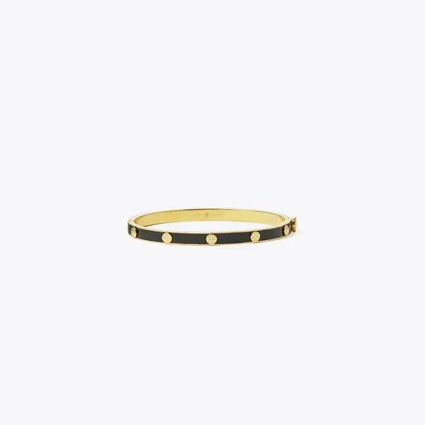 Tory Burch Icon Enamel Hinge Bracelet - Tory Gold/black