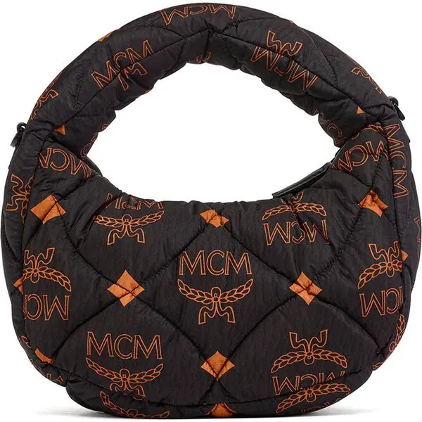 Mcm Large Aren Quilt Nylon Hobo Bag
