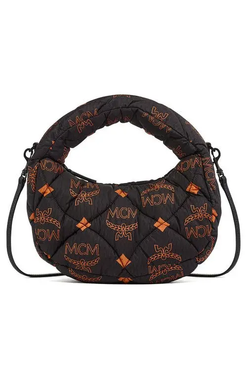Mcm Large Aren Quilt Nylon Hobo Bag