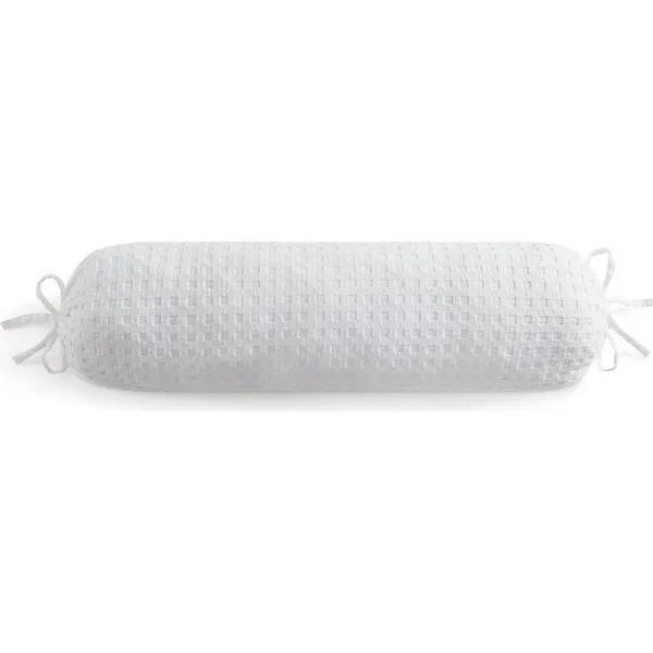 DKNY PURE Waffle Cotton Bolster Sham - White