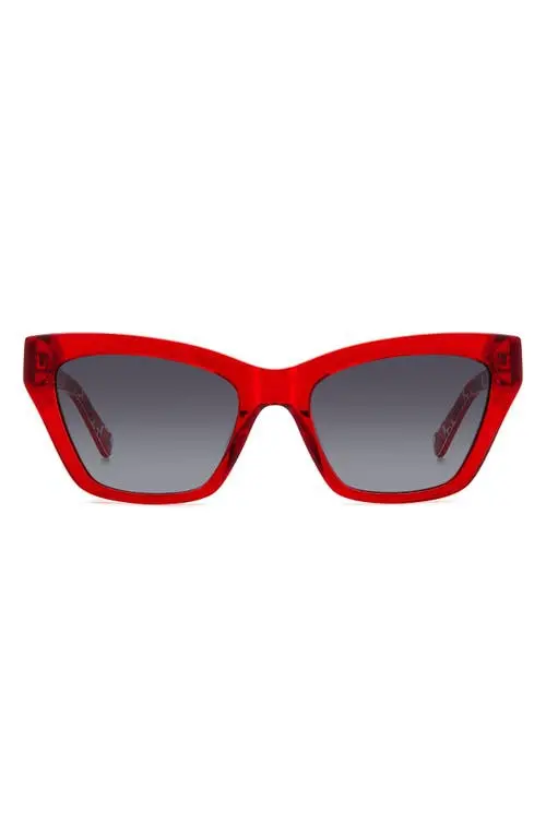 Kate Spade New York Fay 54mm Gradient Cat Eye Sunglasses - Red/grey Shaded
