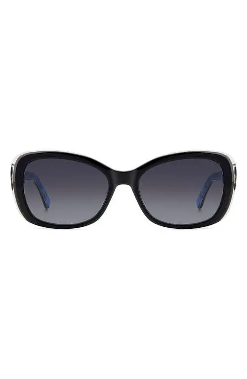 Kate Spade New York Elowen 55mm Gradient Round Sunglasses - Black/grey Shaded