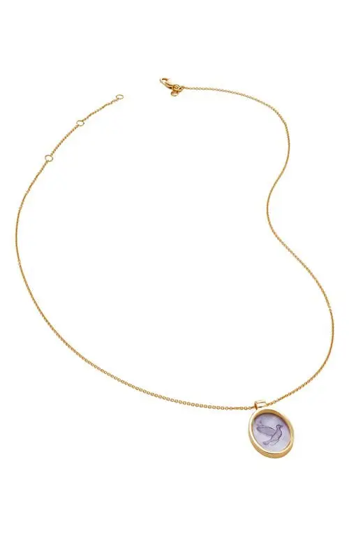 Monica Vinader Intaglio Dove Pendant Necklace - Gold