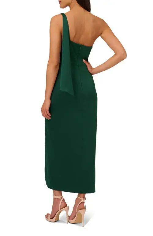 Adrianna Papell Pleated One-shoulder Cocktail Dress