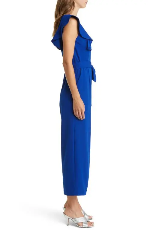 TAHARI ASL Flutter Sleeve Wide Leg Jumpsuit