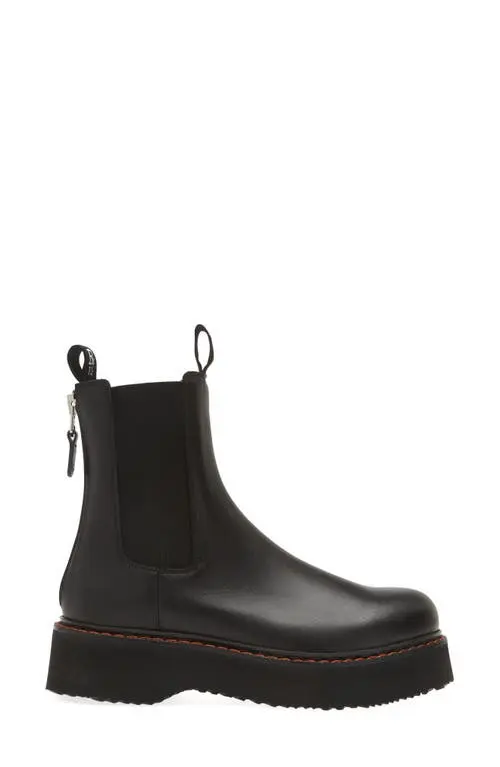 R13 Platform Chelsea Boot - Black