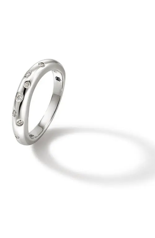 John Hardy Surf Diamond Band Ring - Silver