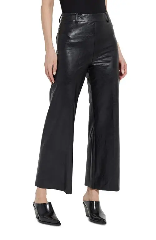 Lyssé High-waisted Faux Leather Wide Leg Trousers - Kohl Black