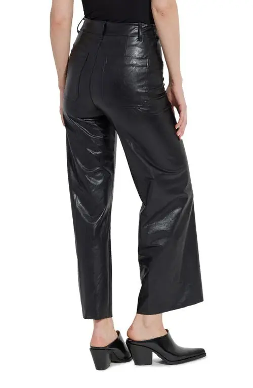 Lyssé High-waisted Faux Leather Wide Leg Trousers - Kohl Black