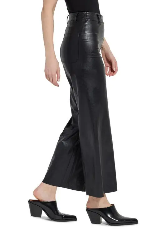 Lyssé High-waisted Faux Leather Wide Leg Trousers - Kohl Black