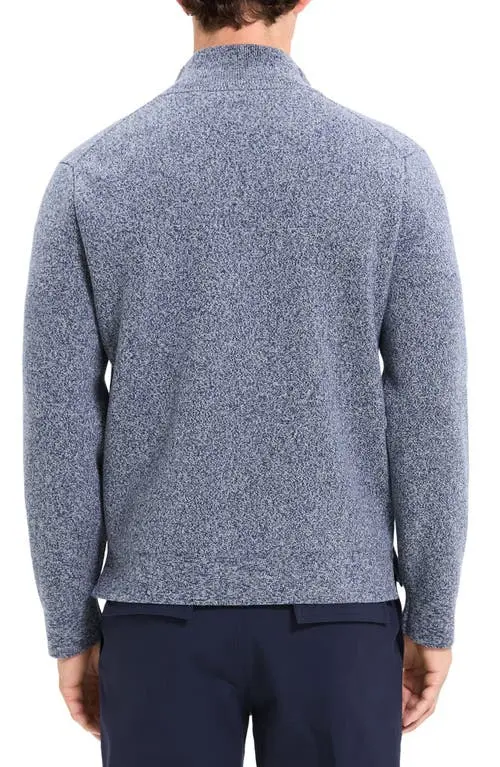 Theory Walton Marl Cotton Zip-up Sweater